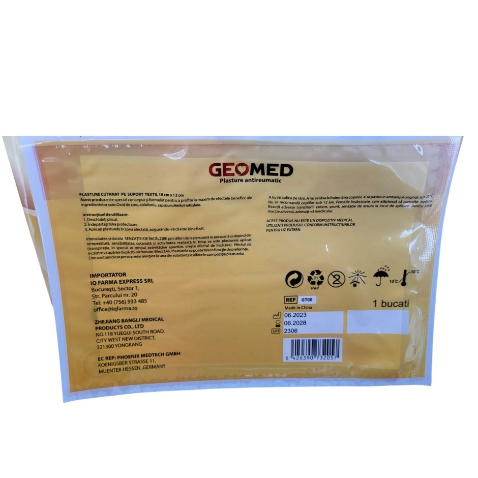Plasturi Antireumatici cu Ardei, 10 buc, GEOMED - eMAG.ro
