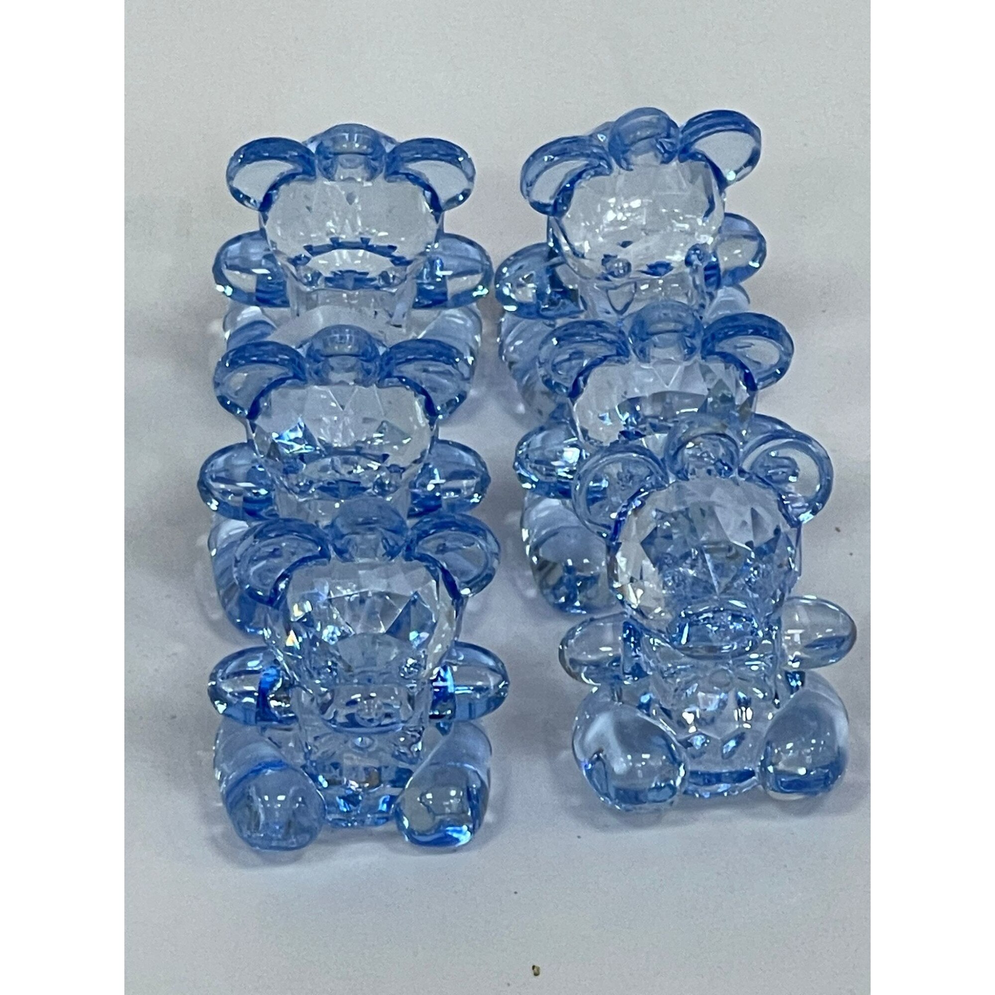 Set douasprezece marturii de botez, model Ursulet, culoare bleu, 4x3 ...