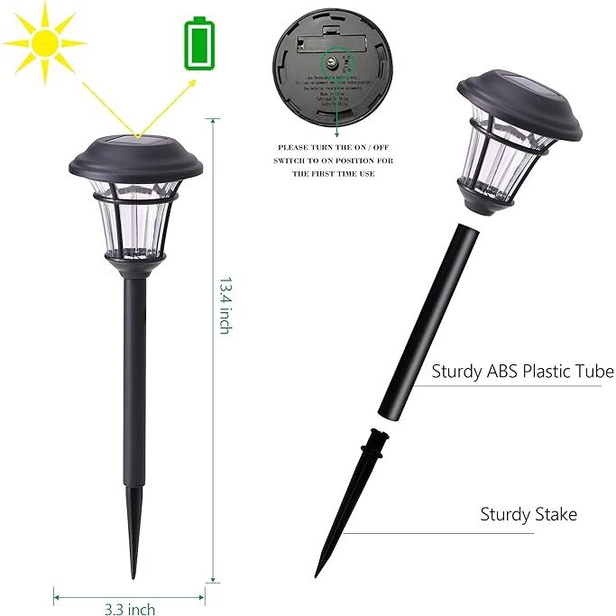 Set 6 lumini solare pentru gradina, IP44, Negru - eMAG.ro