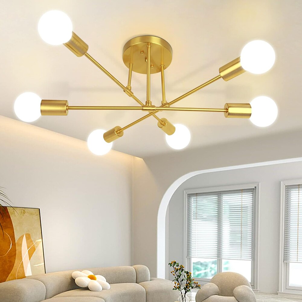 Candelabru modern Nordic, Yefound®, Fier, 6x E27, 220V, Candelabru ...