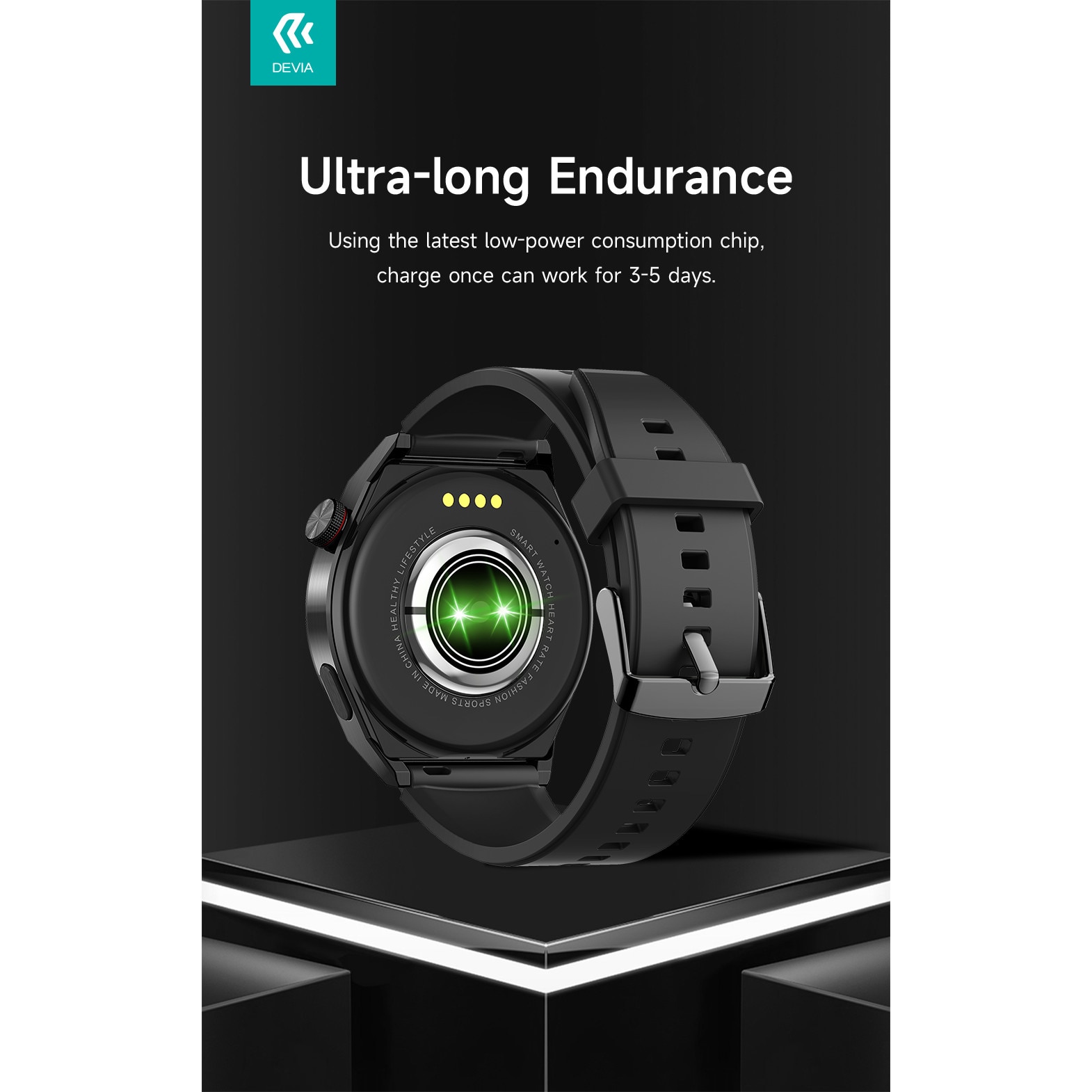 Смарт часовник DEVIA Smart Watch Pro 1, черен - eMAG.bg