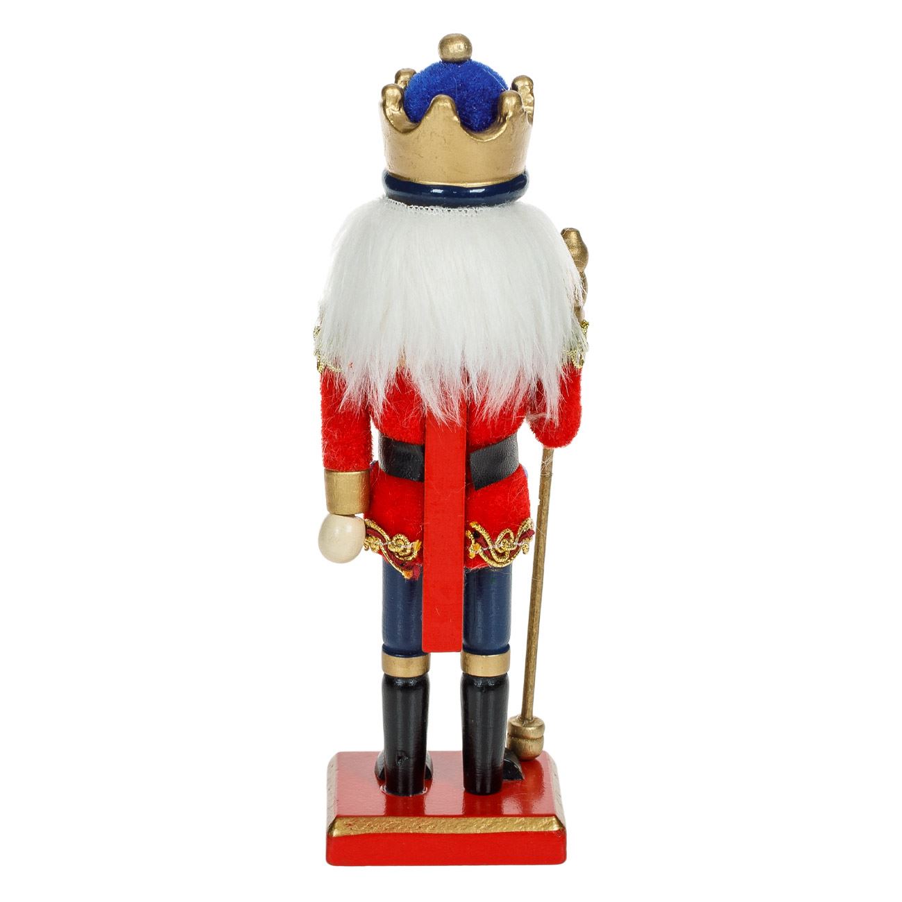 Figurina Craciun Rege din Lemn Shopiens®, Uniforma Catifelata Rosie ...