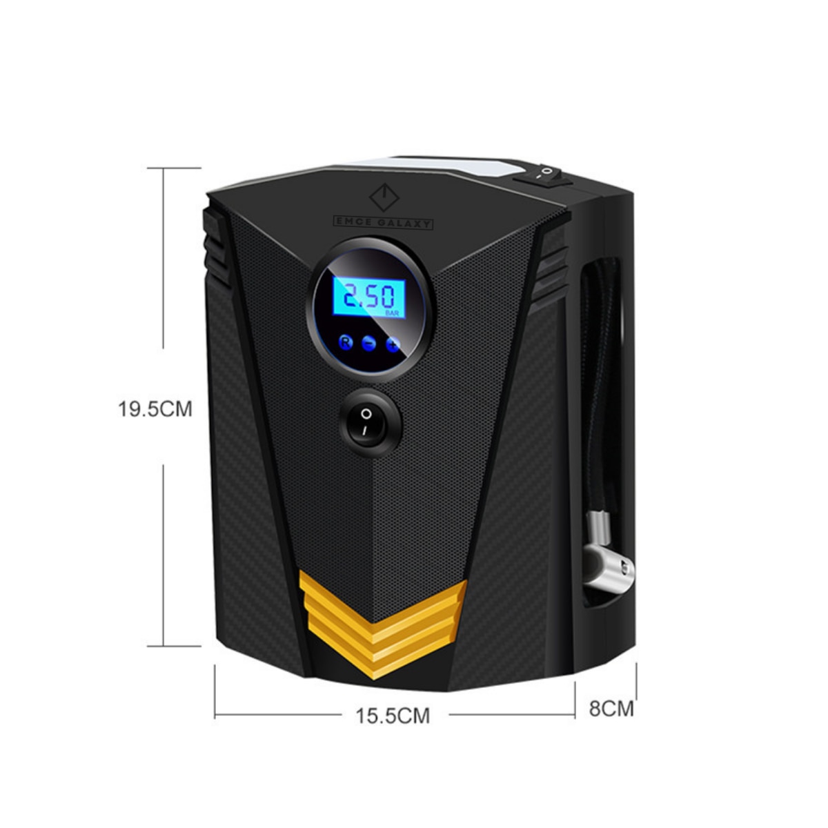 Pompa aer auto electrica smart, afisaj digital LCD, Multifunctionala ...