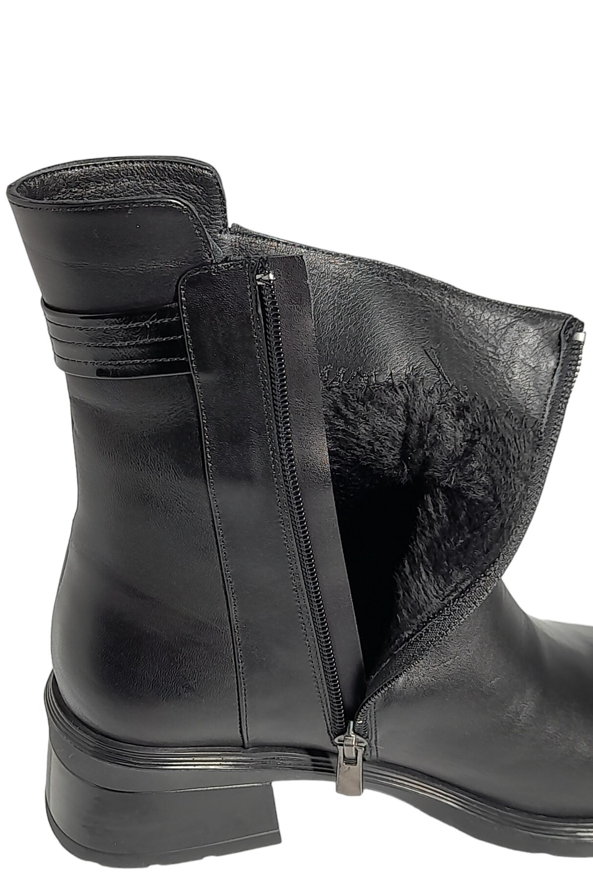 Botine dama, Miran, Piele naturala, 39, Negru - eMAG.ro