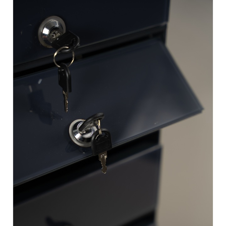 Modul 6 cutii postale de LUX cu usa din sticla Lacobel gri antracit si ...