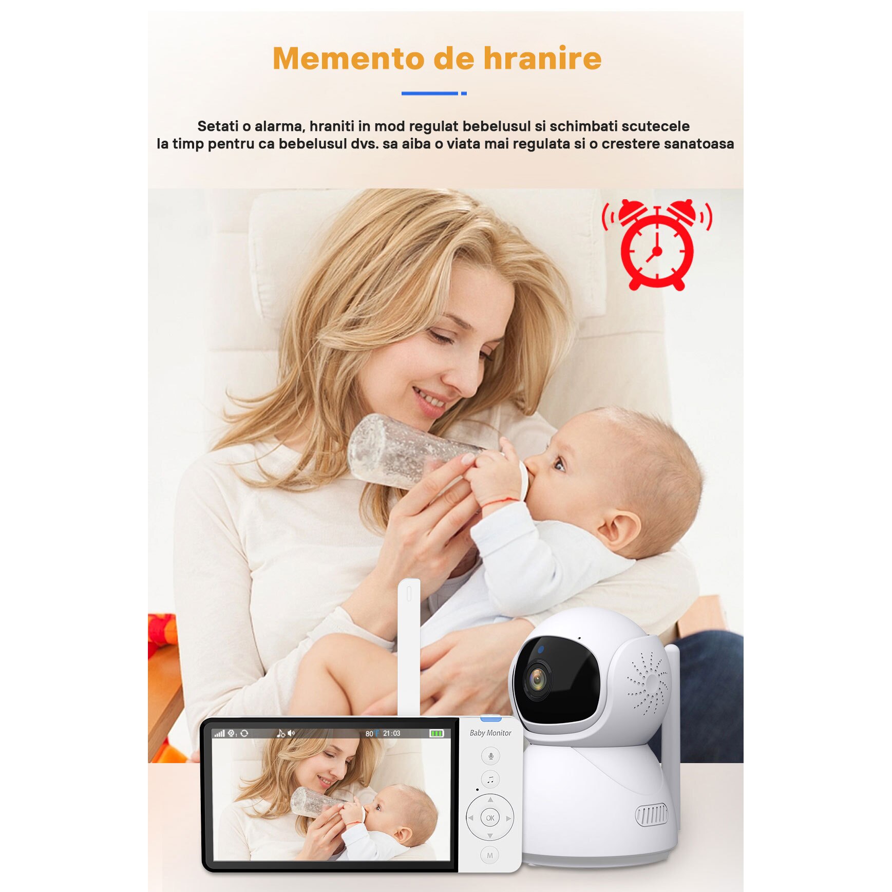 Baby Monitor, Vichema Tech®, 720P HD Display LCD 5”, camera de ...