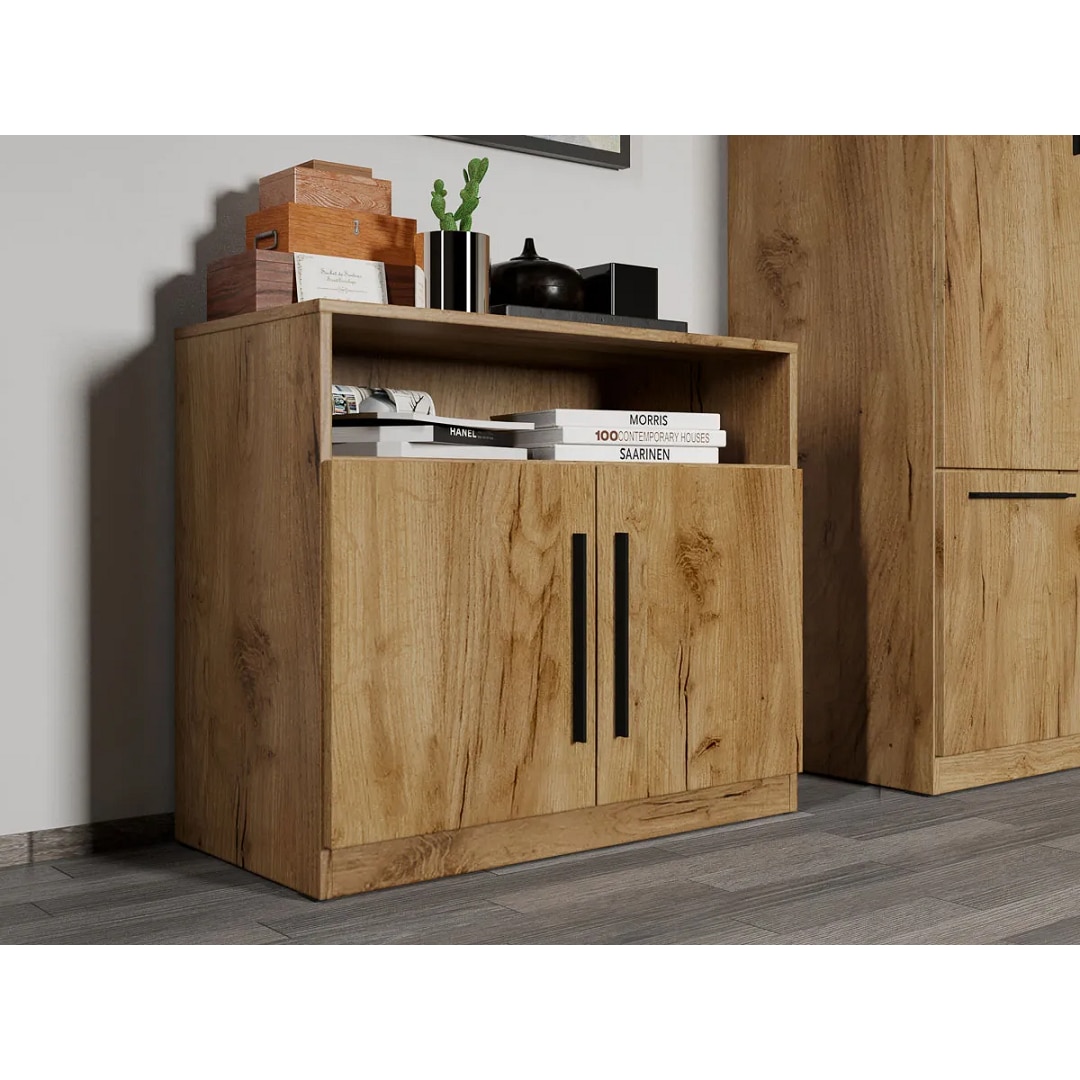 Set dormitor complet, Stejar Auriu cu comoda, Madrid, C32, Pal ...