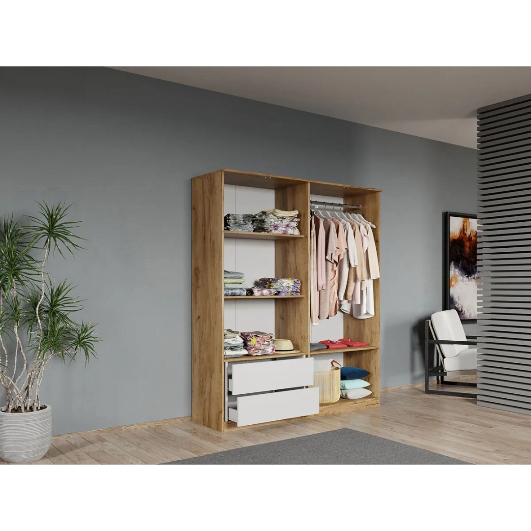 Set dormitor complet, Stejar Auriu cu comoda, Madrid, C12, Pal ...