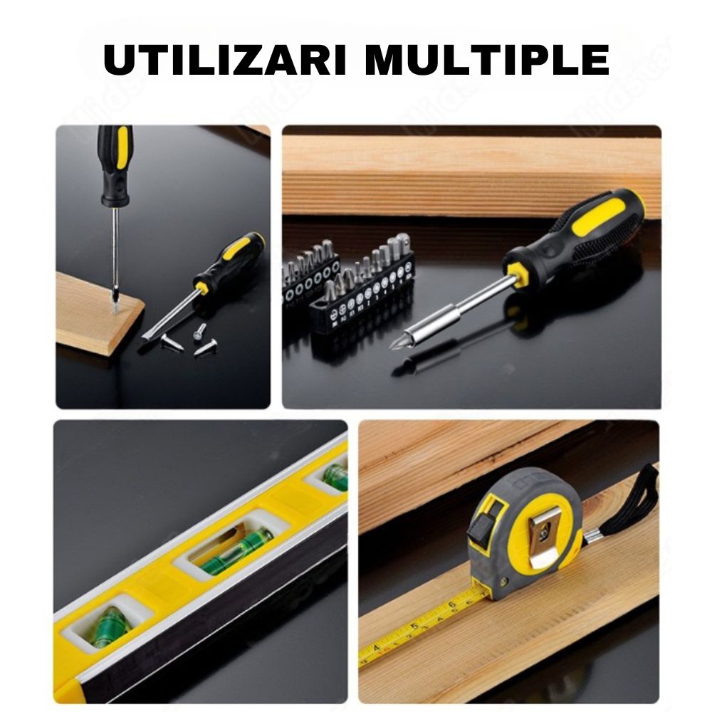 Trusa de scule pentru uz casnic, 108 piese, otel crome-vanadium de ...