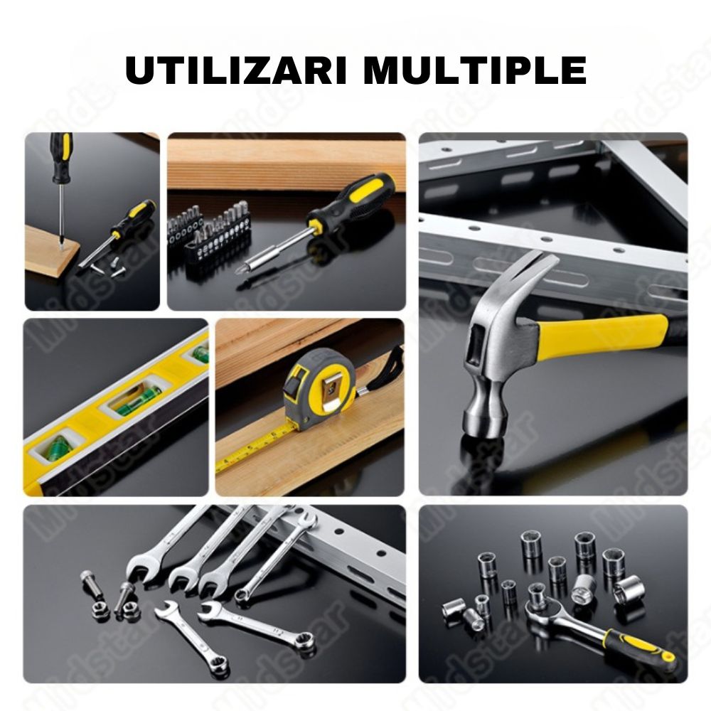 Trusa de scule pentru uz casnic, 108 piese, otel crome-vanadium de ...