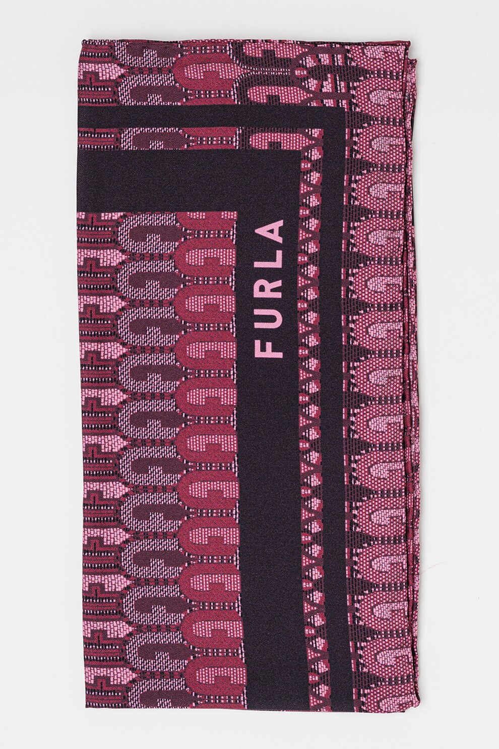 Furla, Esarfa cu monograma Primula Carre', Violet tyrian, Violet pruna ...
