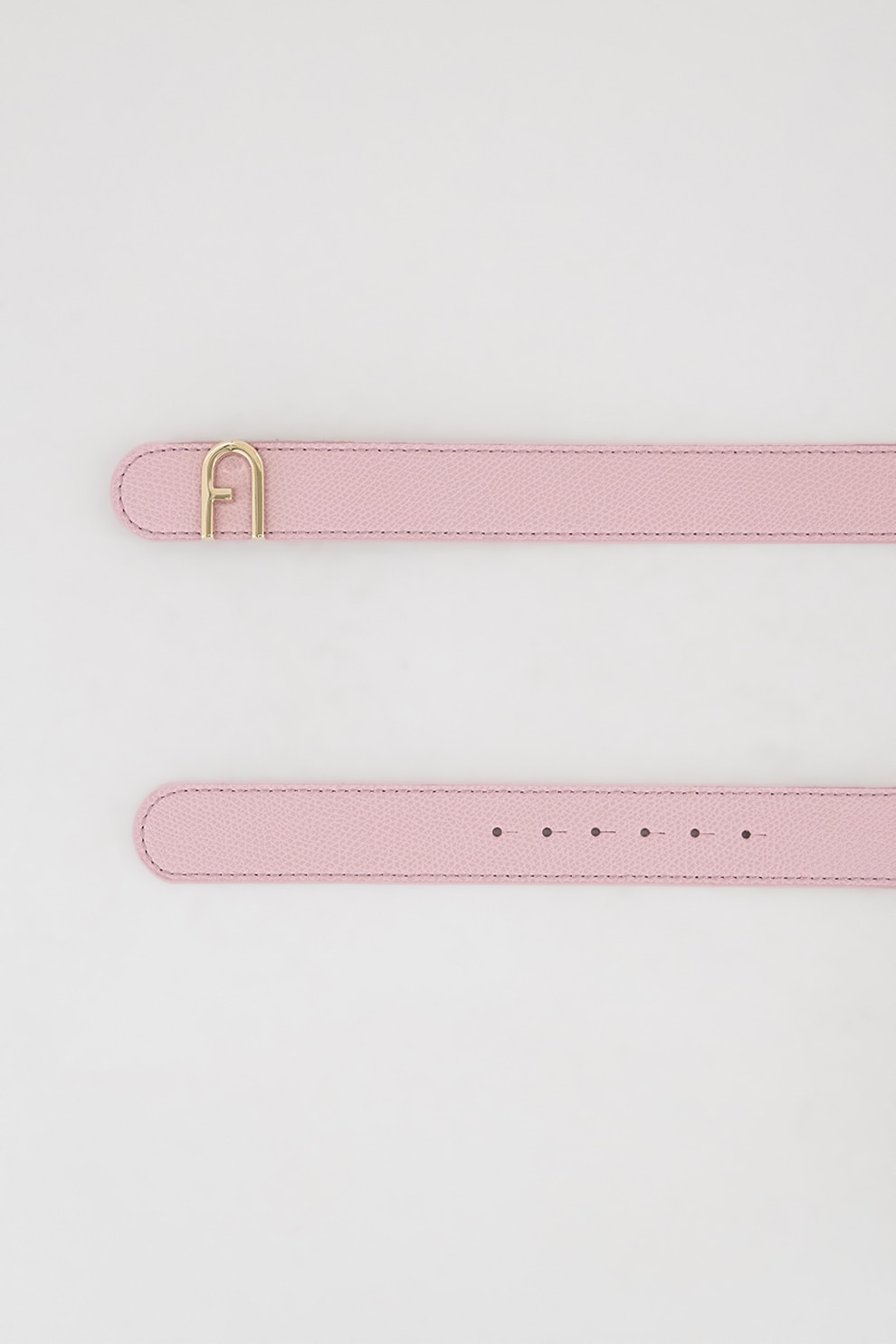 Furla, Curea de piele cu catarama cu logo Flow, Roz deschis, 90 - eMAG.ro