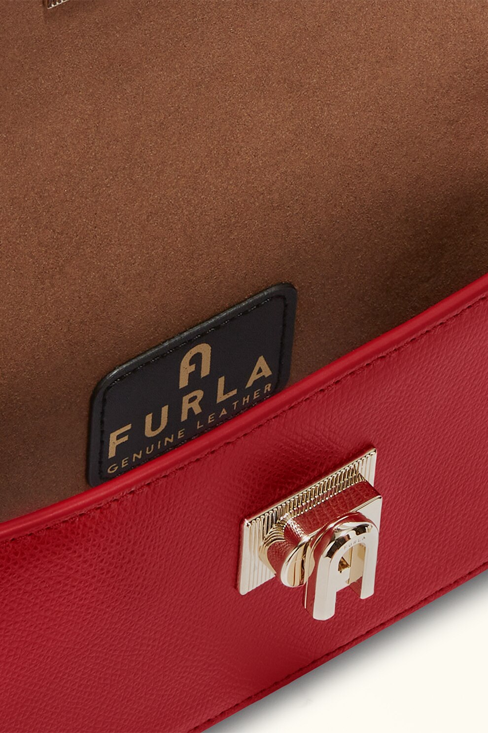 Furla, Geanta crossbody din piele cu bareta din lant 1927, Rosu - eMAG.ro