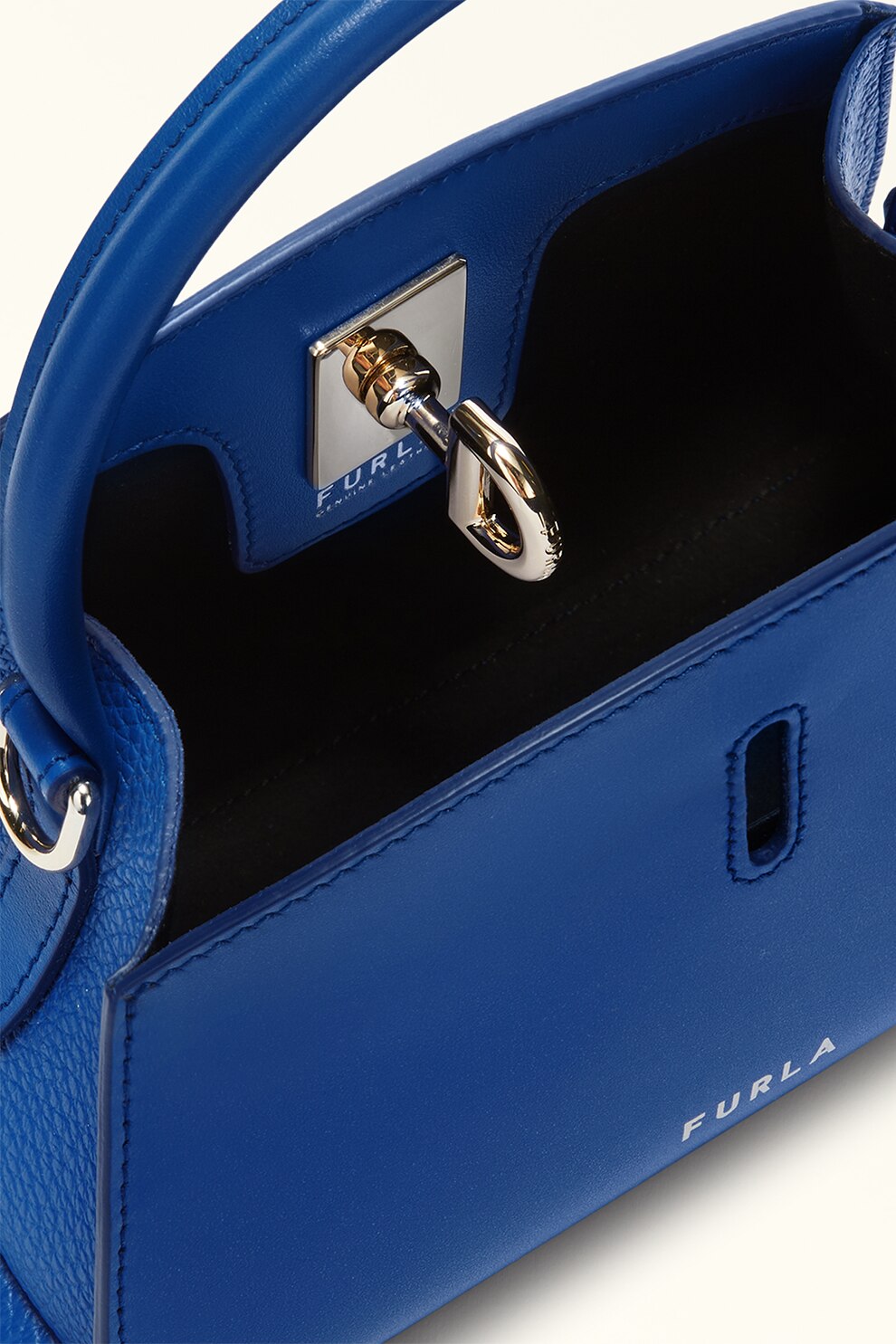 Furla, Geanta tote mica de piele Genesi, Albastru - eMAG.ro