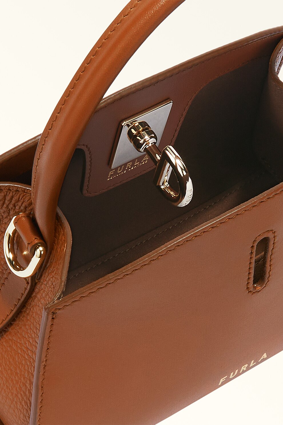 Furla, Geanta tote mica de piele Genesi, Maro scortisoara - eMAG.ro