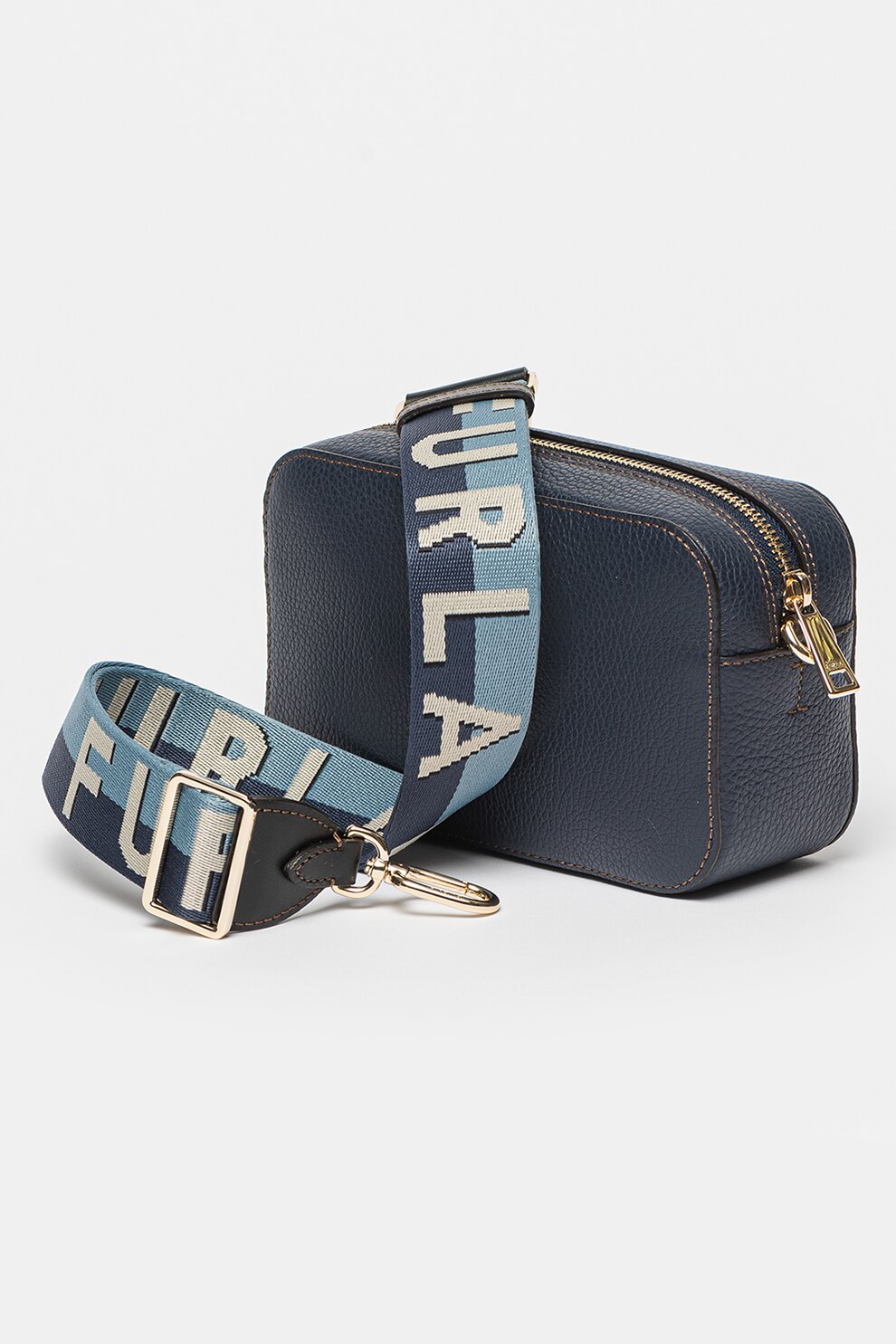 Furla, Geanta crossbody mica din piele Primula, Bleumarin - eMAG.ro