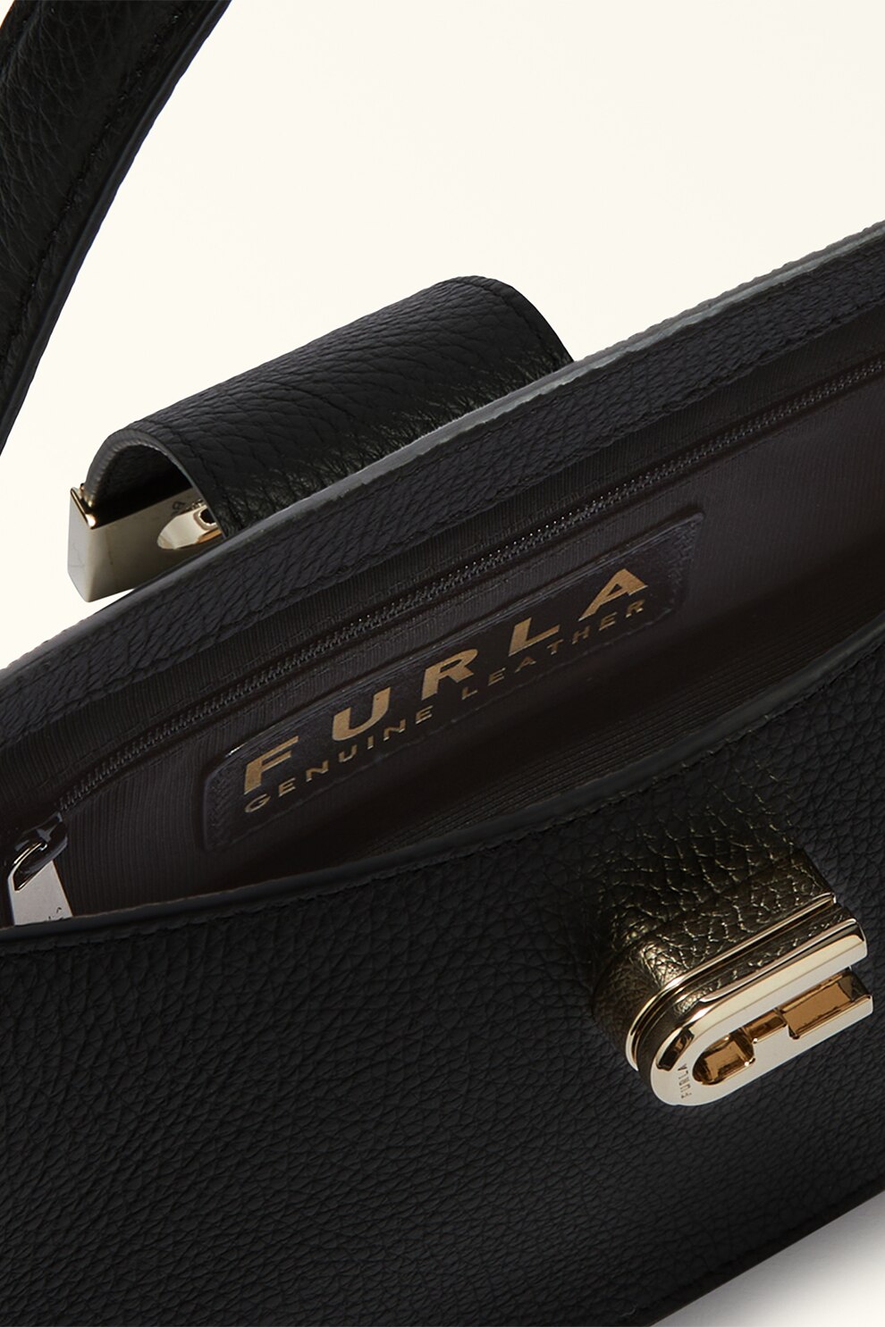 Furla, Geanta din piele cu bareta de umar 1927, Negru - eMAG.ro
