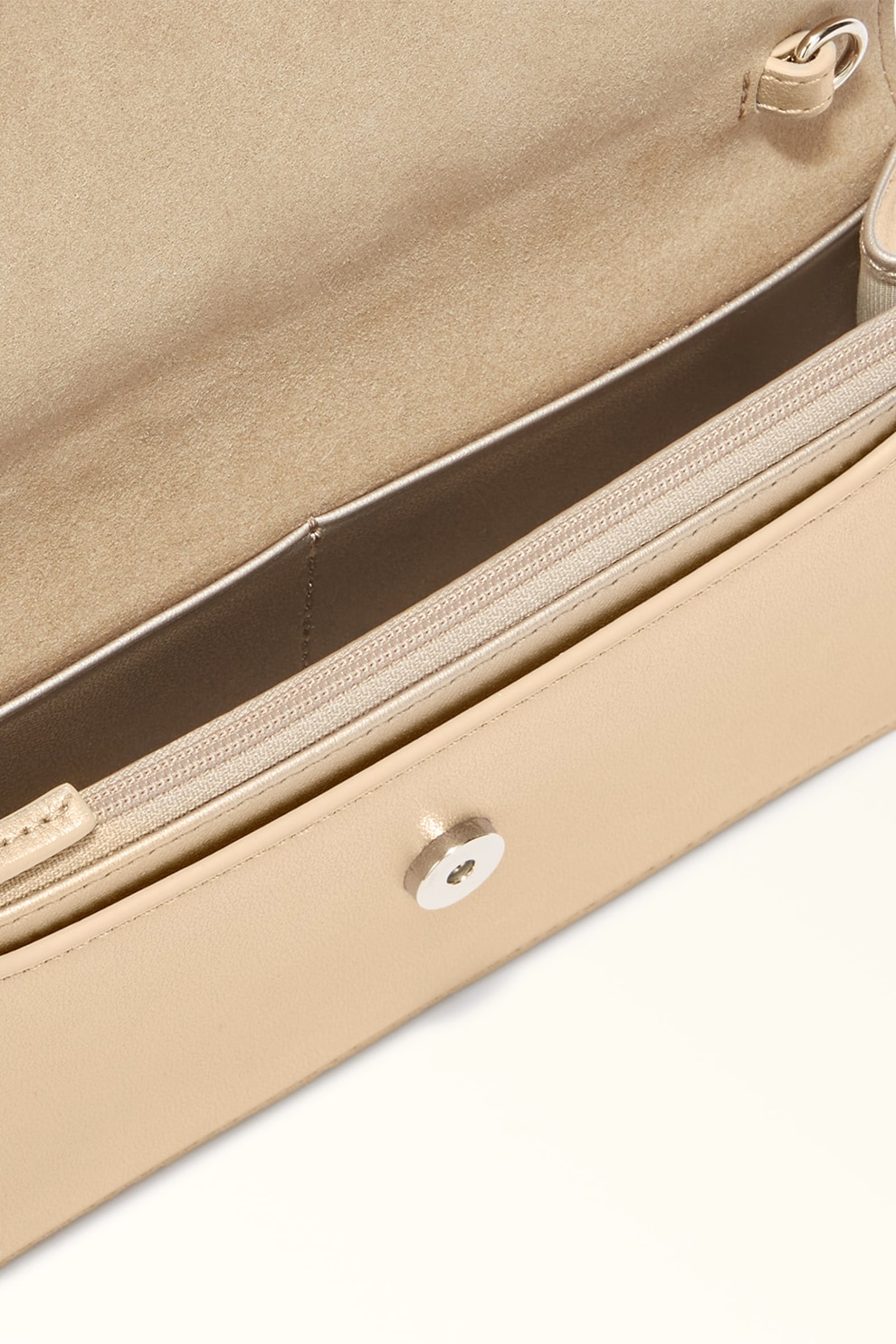 Furla, Geanta plic din piele cu strasuri Diamante, Bej - eMAG.ro