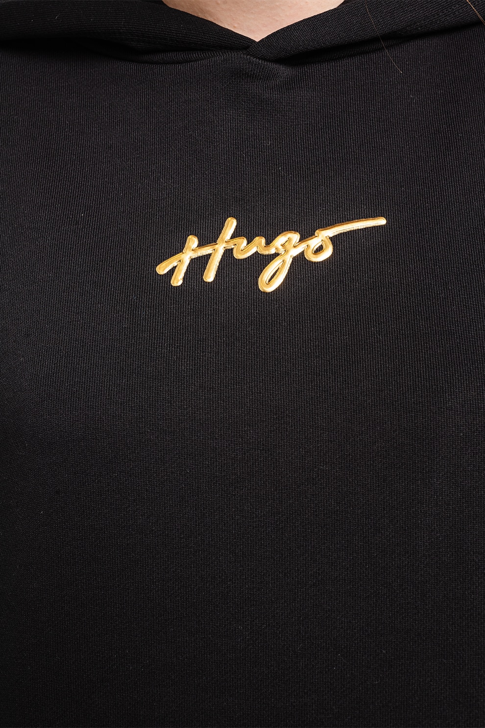 HUGO, Hanorac lejer cu detaliu logo, Negru, M - eMAG.ro