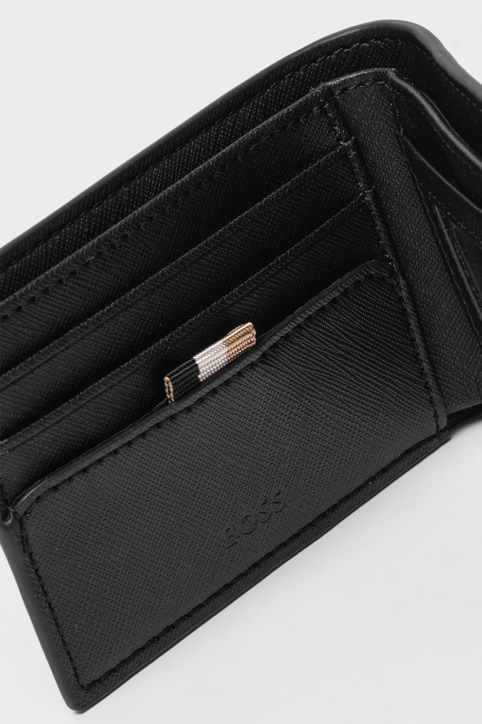 BOSS, Portofel de piele Zair, Negru - eMAG.ro