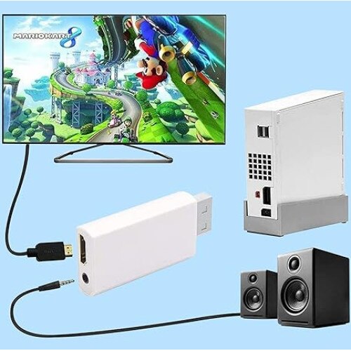 Adaptor convertor consola Nintendo Wii la Hdmi, Aisdelu®, Mufa Jack 3 ...