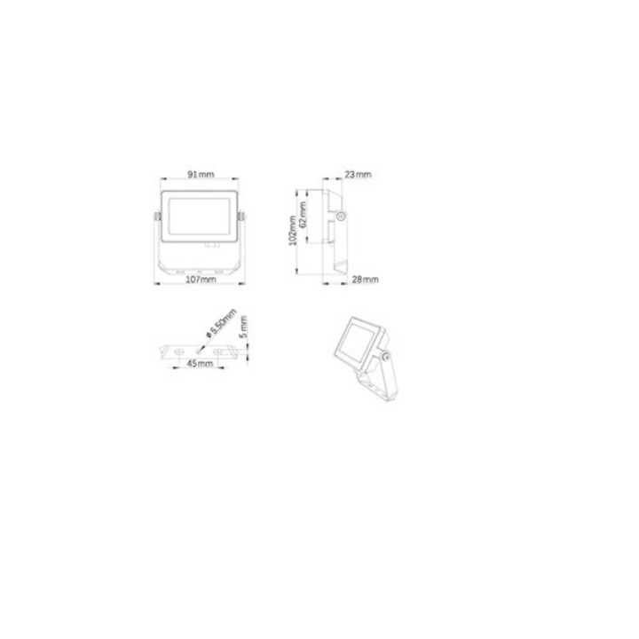 Proiector cu LED integrat Philips ProjectLine 10W 950 lumeni IP65 ...