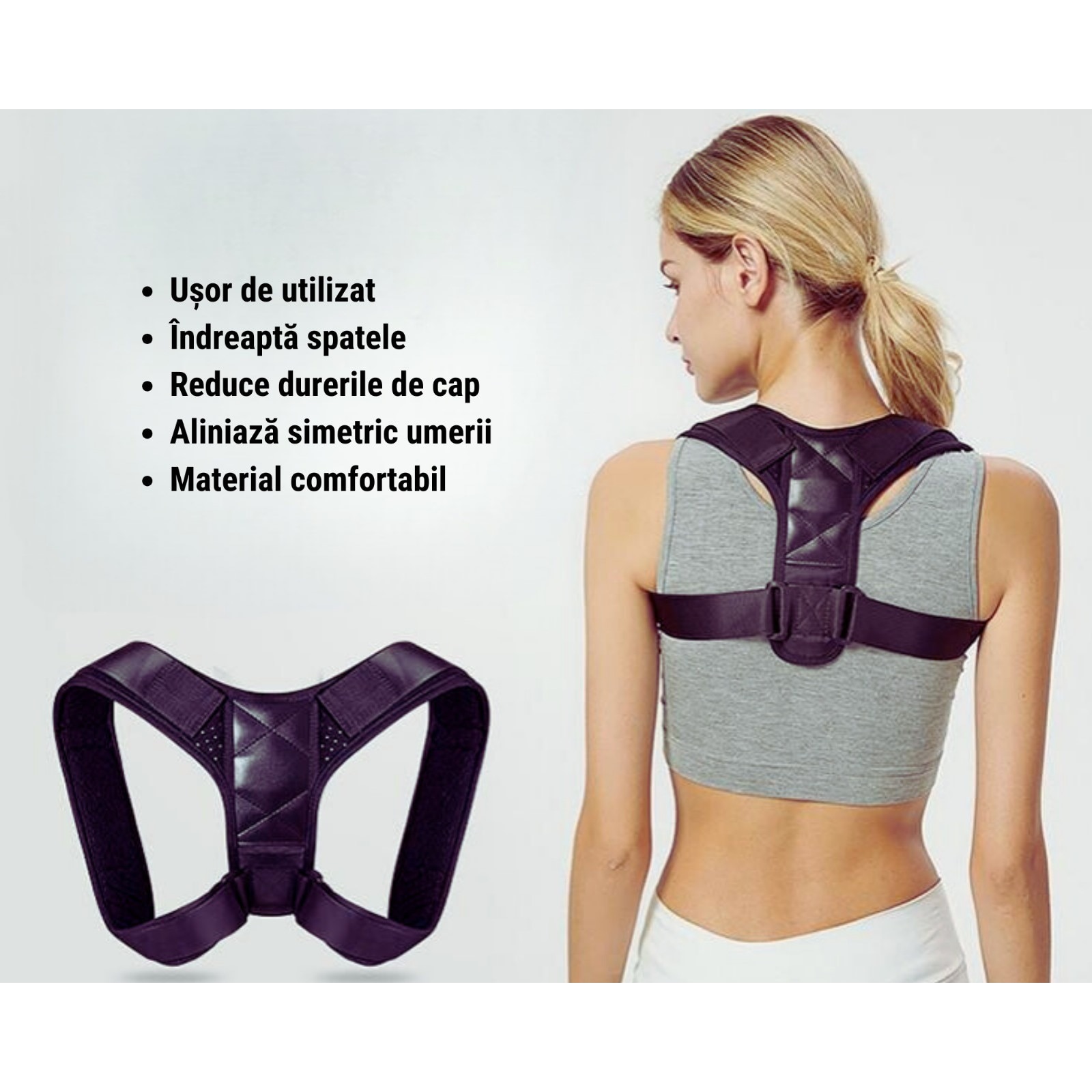 Set Corector de Postura RevoVerse™ pentru Indreptare Spate, Coloana si ...