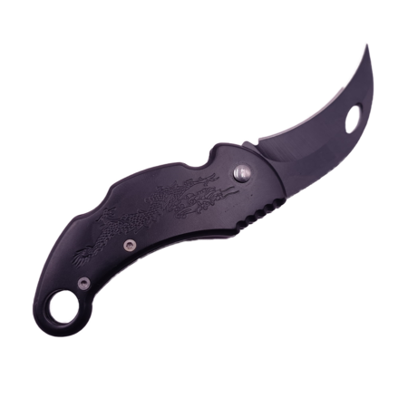 Cutit Curbat Model Dragon, Sistem Prindere Curea, Otel, Inel Agatare ...