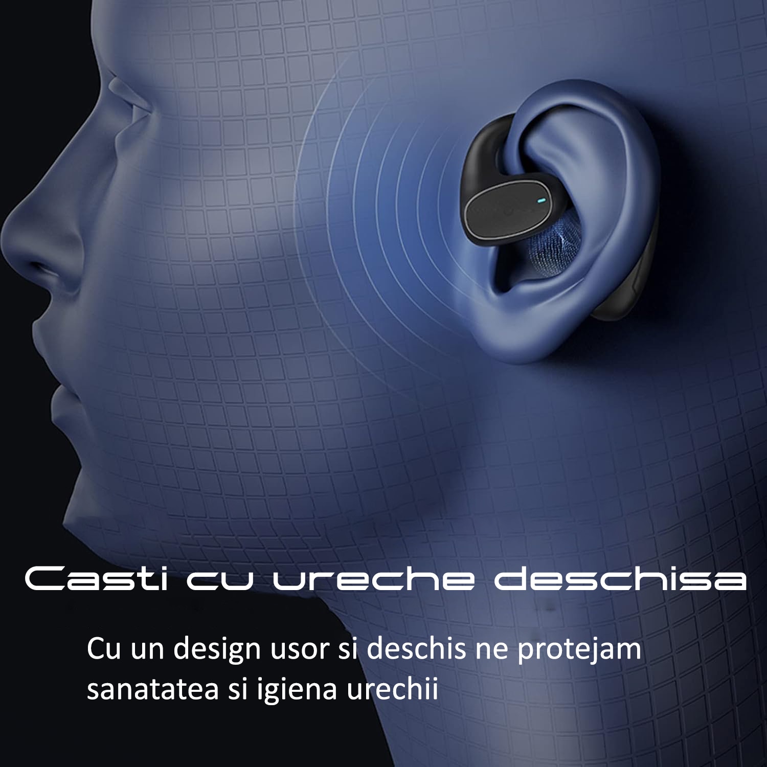 Casti Wireless Audio fara fir X6pro, 3D Stereo, Vichema®Tech, Conductie ...