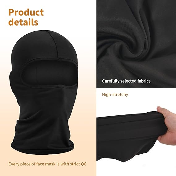 Cagula moto din matase de poliester, Unisex, Negru, Marime Universala ...