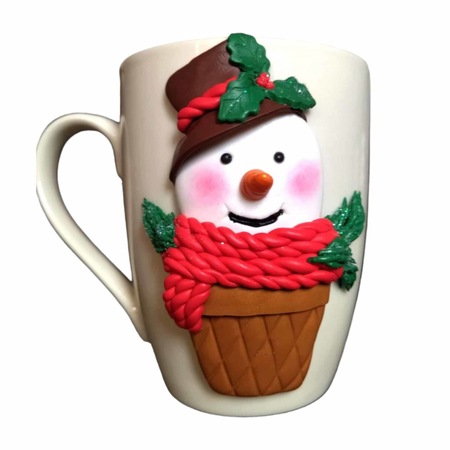 Cana de Craciun Fimo, "Om de zapada", modelat manual cu lut polimeric ...