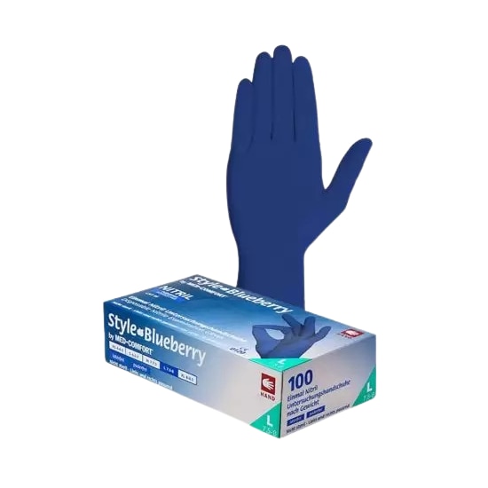Set 100 bucati manusi examinare nitril Style Blueberry, nepudrate ...