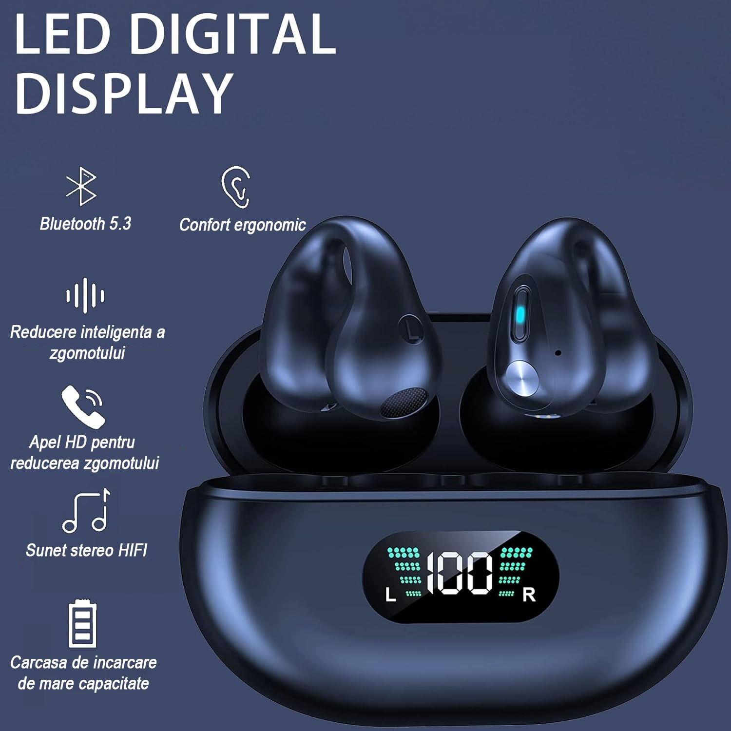 Casti Audio Wireless fara fir, HI-FI sound quality, Vichema Tech® LY6 ...