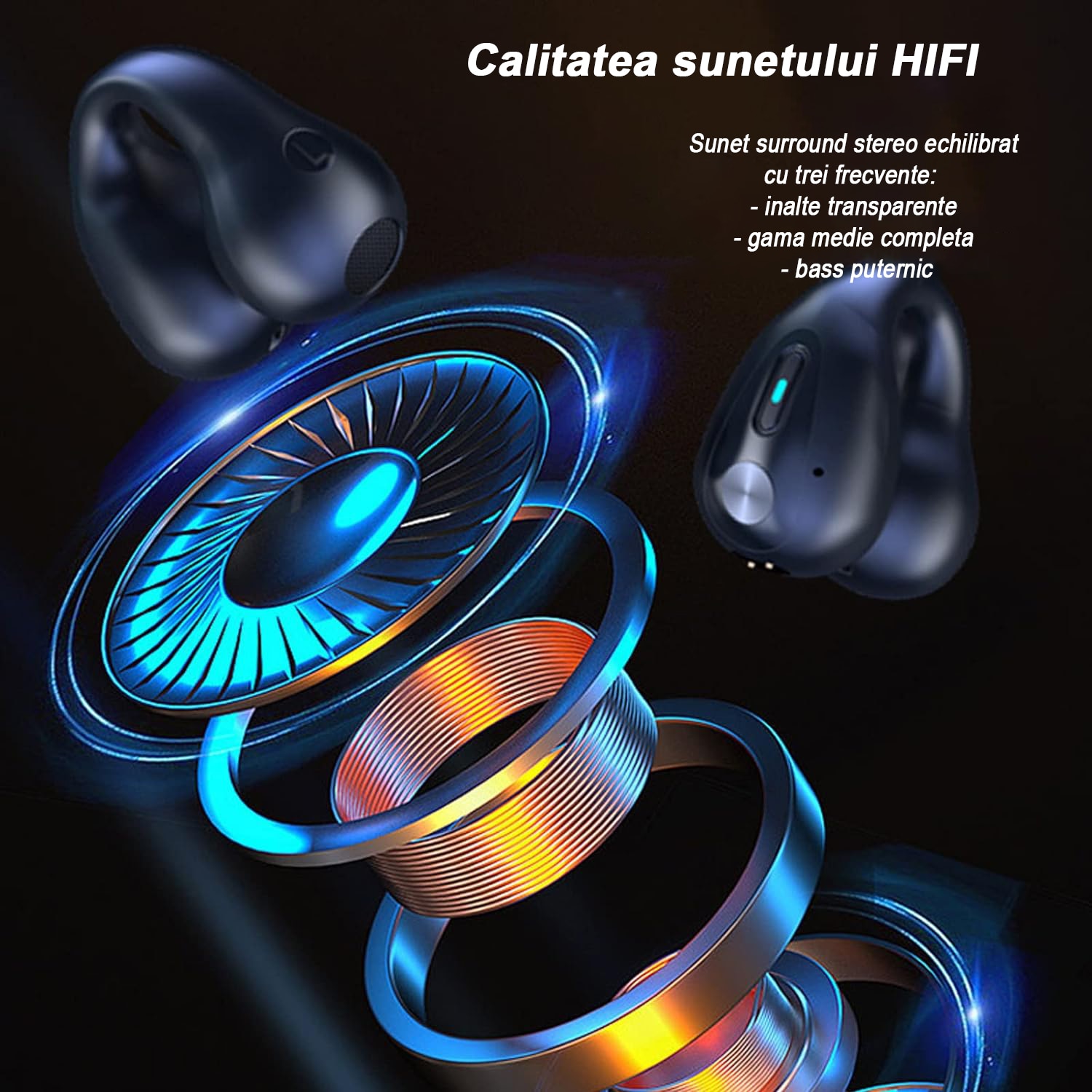 Casti Audio Wireless fara fir, HI-FI sound quality, Vichema Tech® LY6 ...