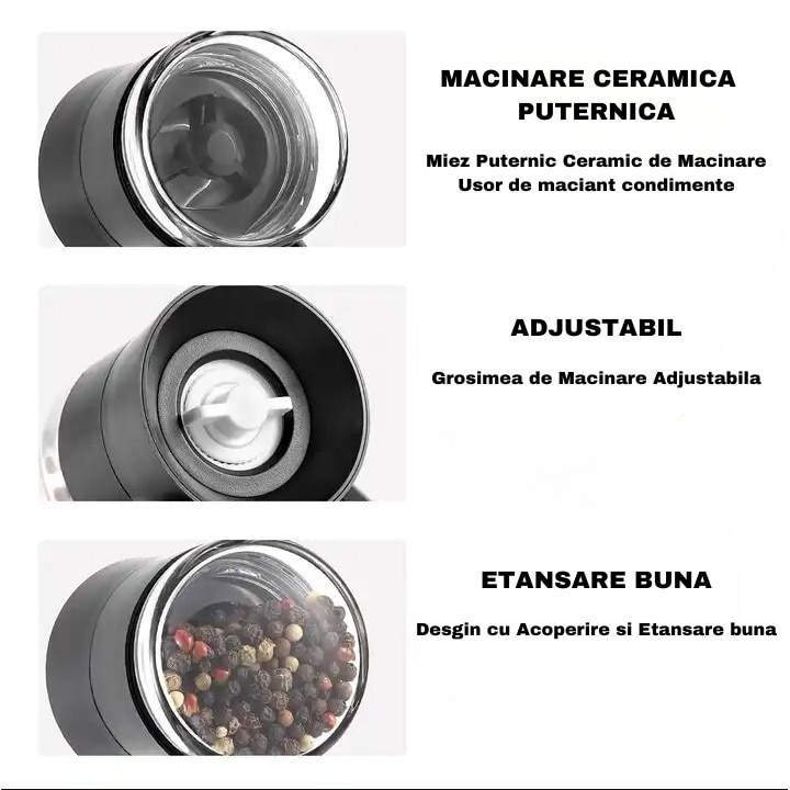 Rasnita Manuala tip Maner cu Baza pentru Sare Piper si alte Condimente ...