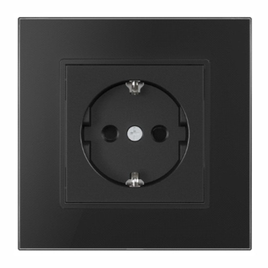 Priza simpla negru cu rama din sticla - eMAG.ro