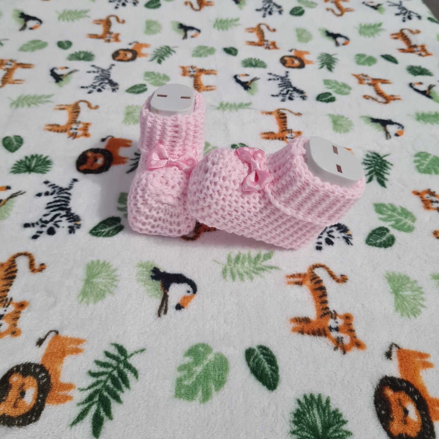 Botosei Tricotati cu Fundita, Roz, 0-3 luni - eMAG.ro