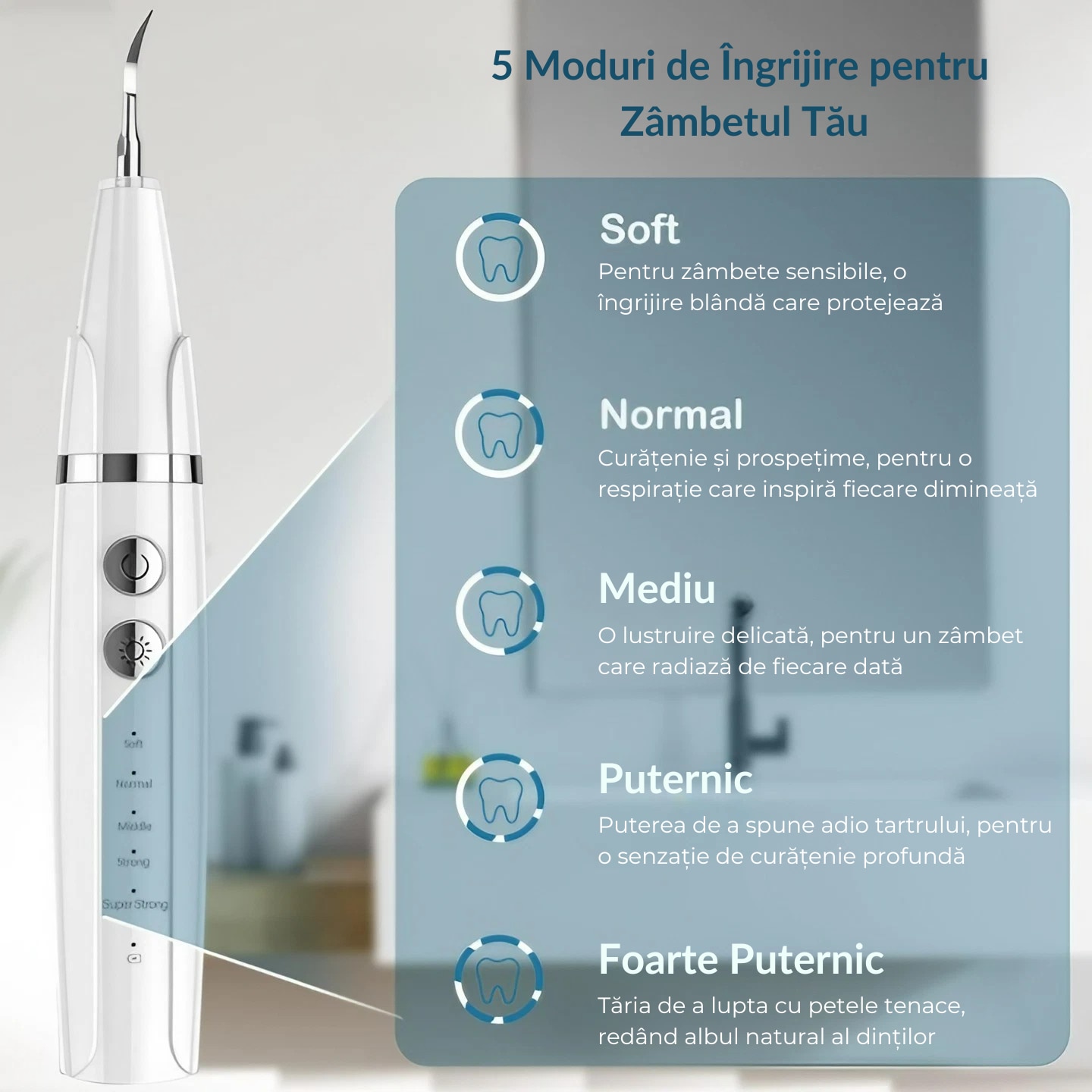 Aparat Ultrasonic Profesional Eliminare Tartru NovEterna®, Dispozitiv ...