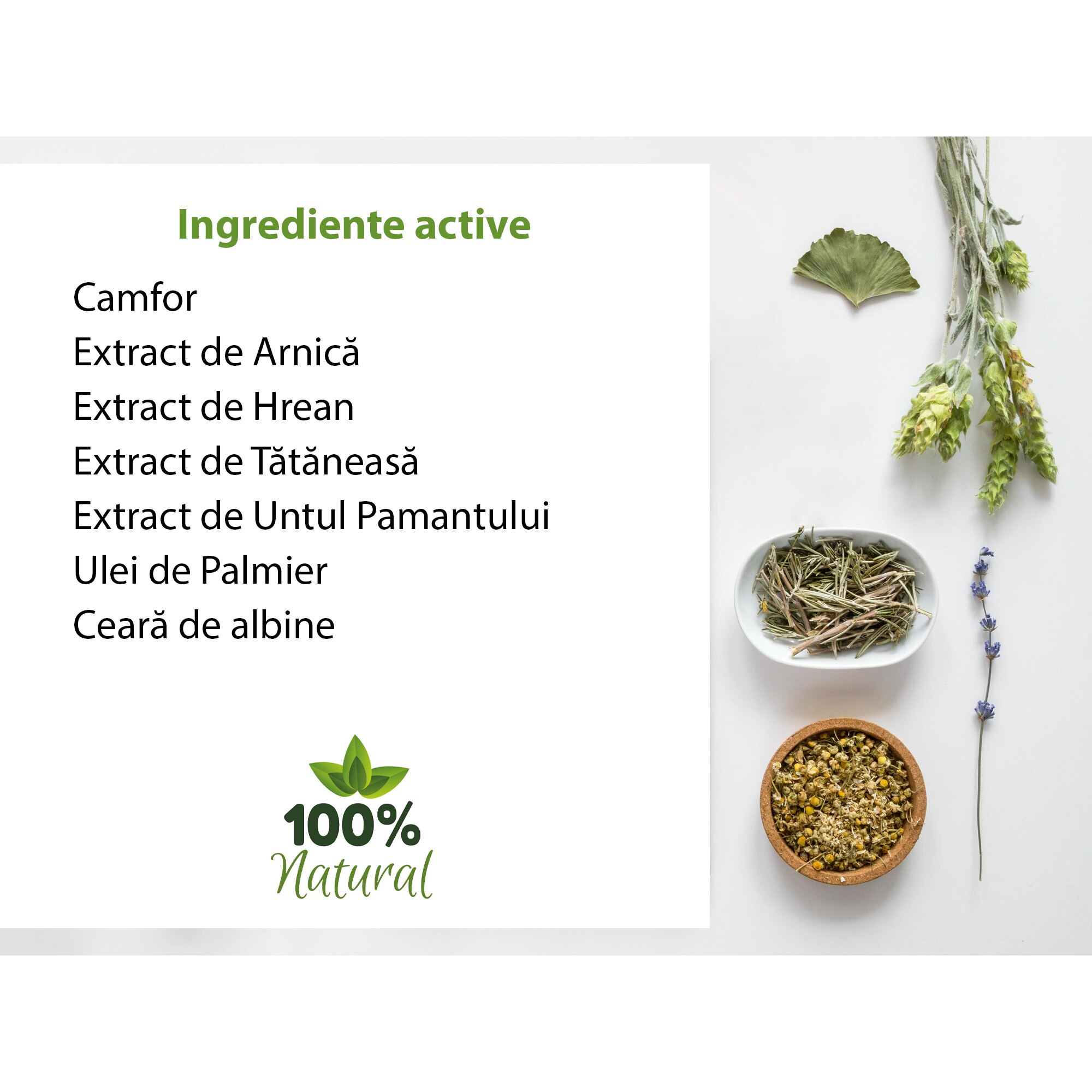 Unguent cu Untul pamantului, Tataneasa si Arnica, Reuma Forte, 100% ...