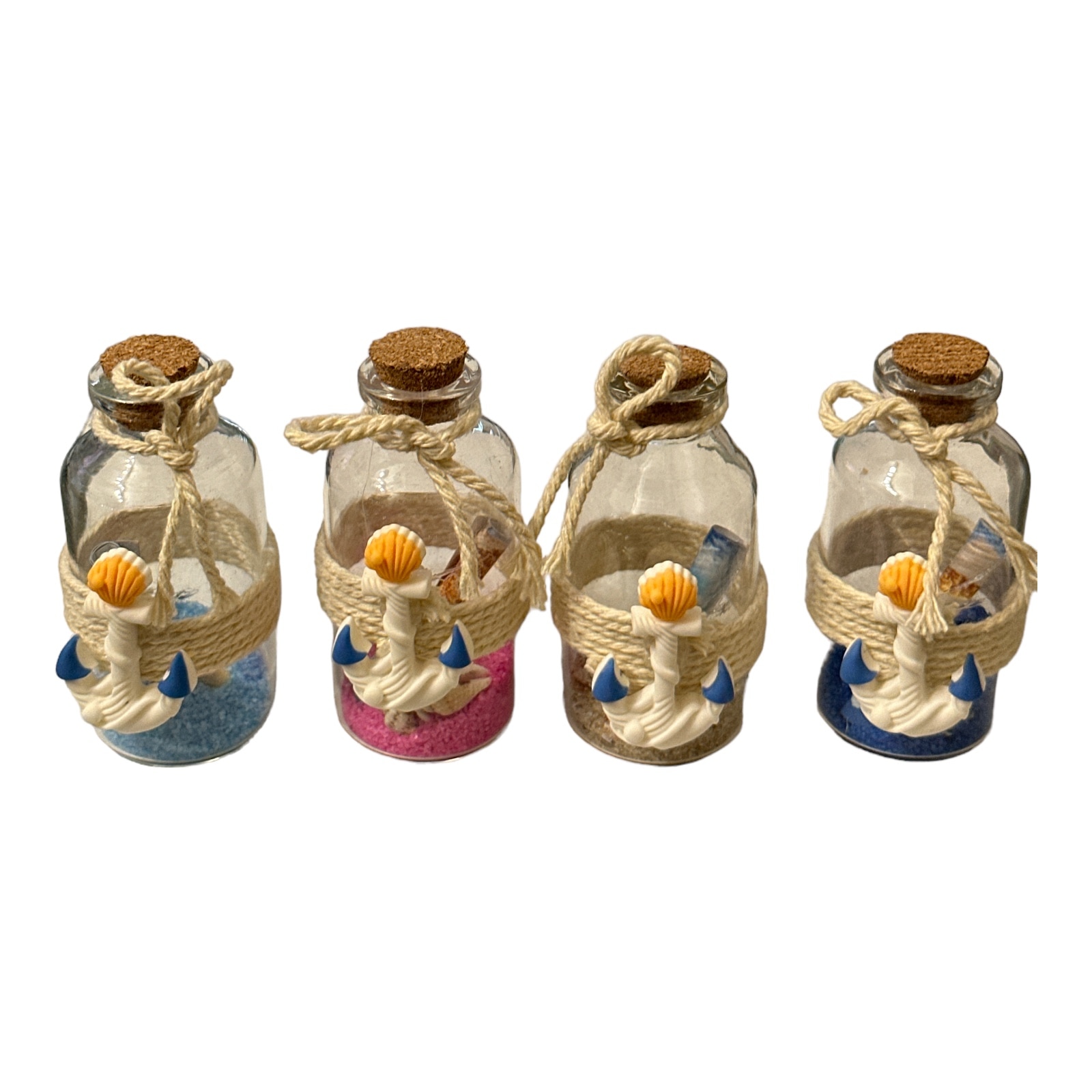 Set 12 Sticle cu nisip si scoici, 7x3 cm - eMAG.ro