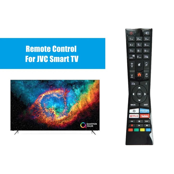 Telecomanda compatibila LCD JVC RM-C3337, Netflix, YouTube, Prime Video ...