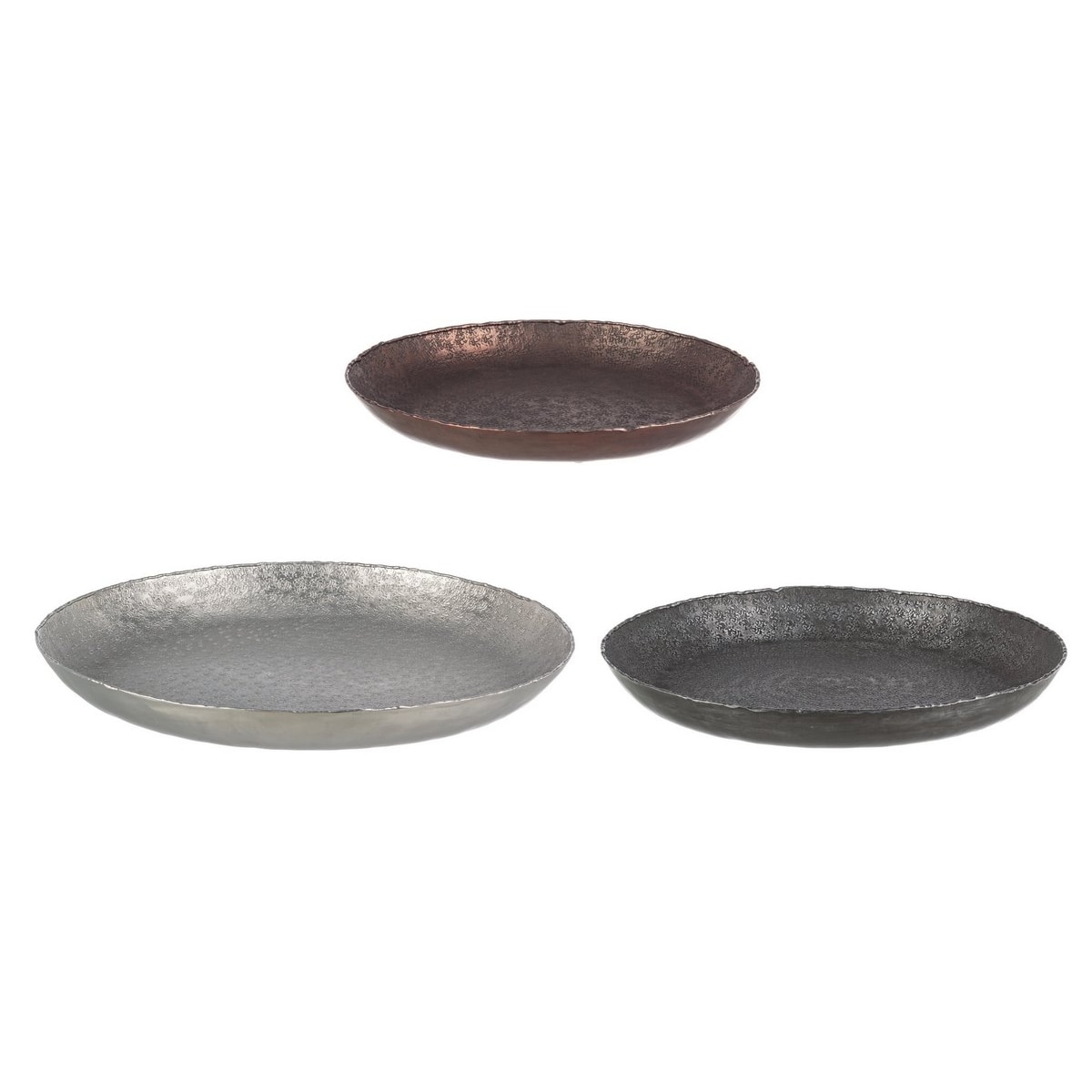 Set 3 tavi decorative aluminiu Graceful 35x4 cm, 40x4.5 cm, 45x5 cm ...