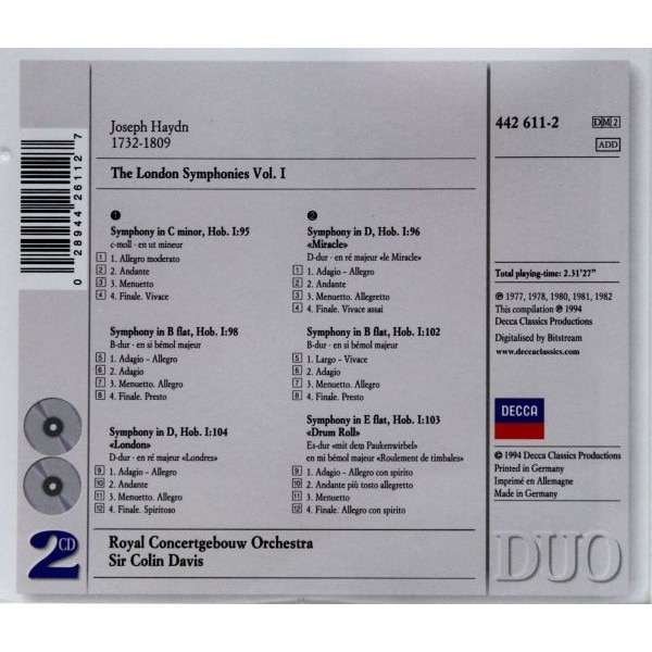 Duo Davis: Haydn- The London Symphonies [2CD] - eMAG.ro