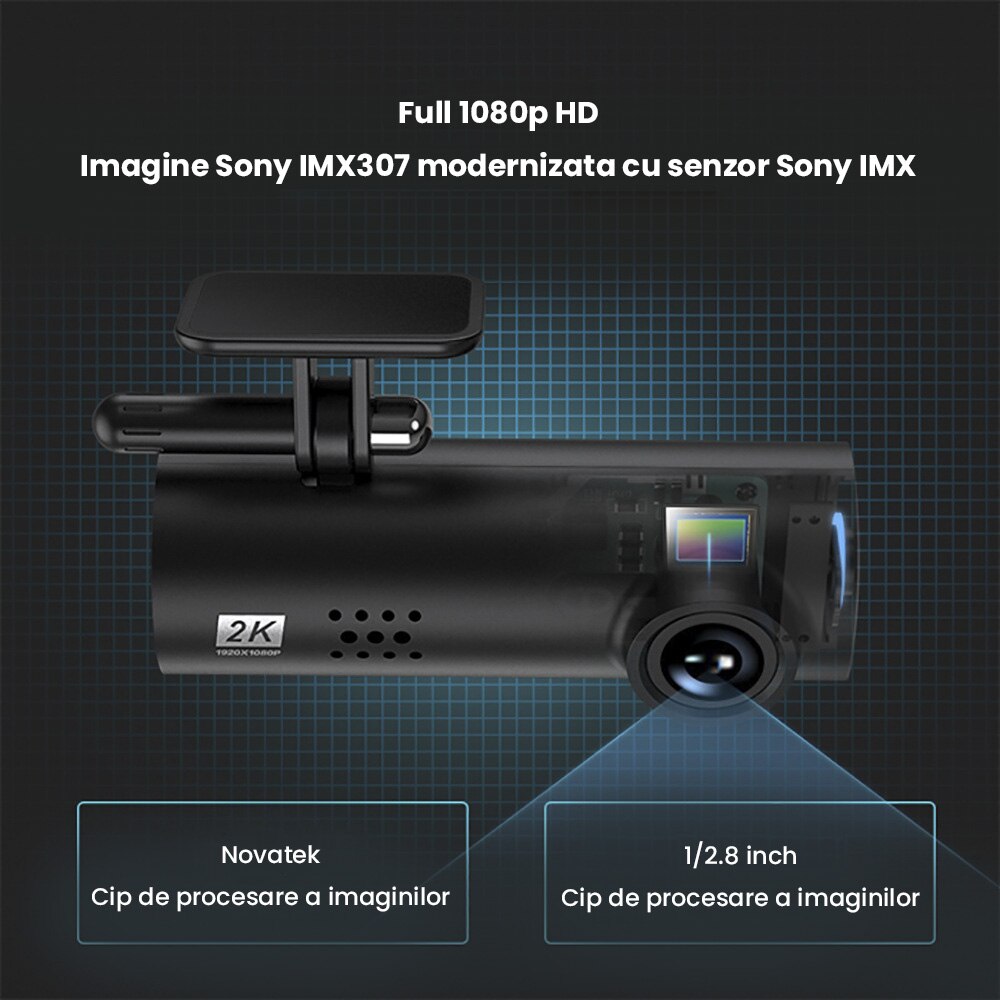 Camera auto, sundiguer, Monitor parcare 24h, Ultracompacta, Sony IMX307 ...