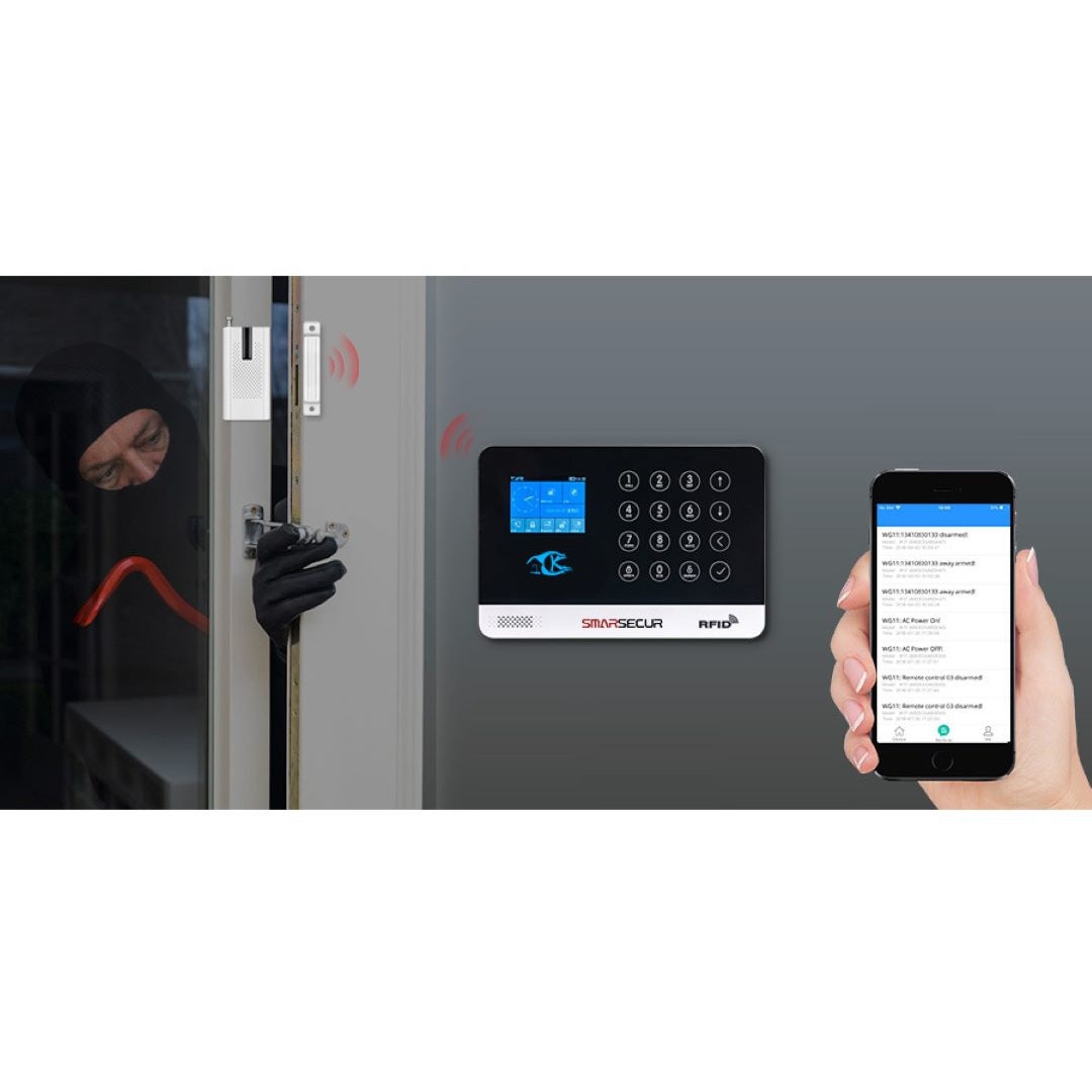 Алармена система Безжична 9 магнитни сензора 3 сензора за движение Alexa гласово управление