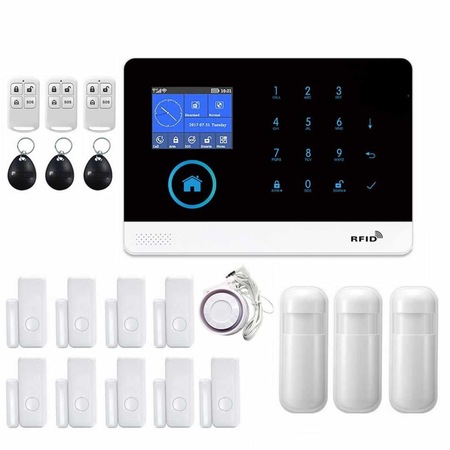Sistem de alarma wireless, 9 senzori magnetici, 3 senzori miscare ...