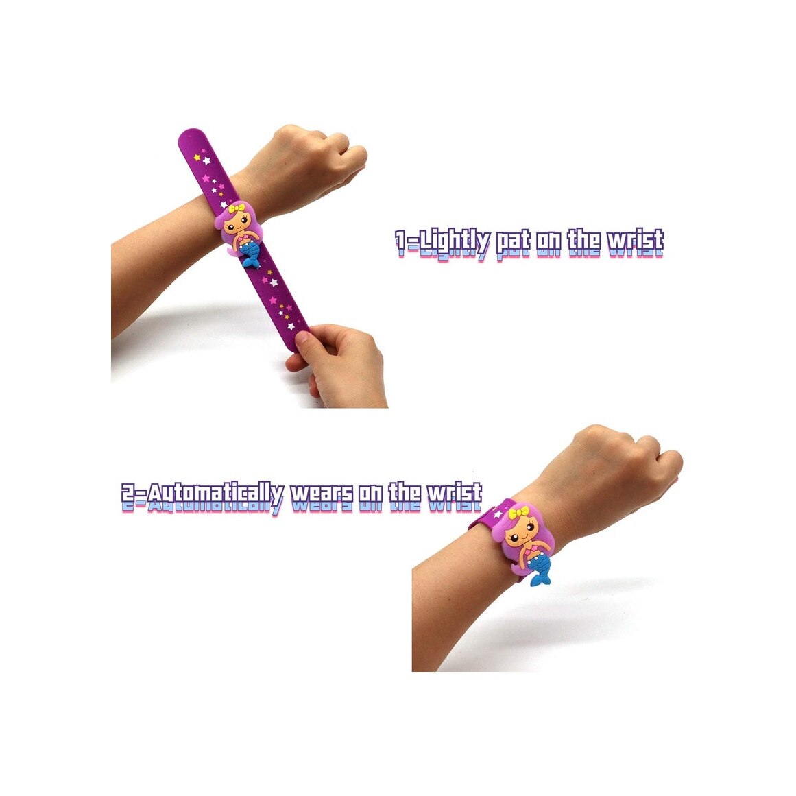 Set 6 bratari pentru copii, Silicon, Multicolor - eMAG.ro