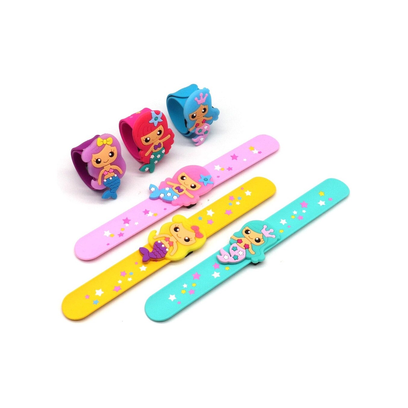 Set 6 bratari pentru copii, Silicon, Multicolor - eMAG.ro