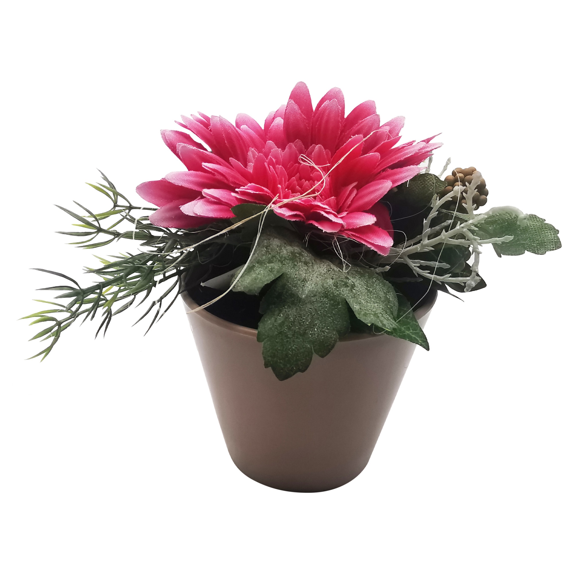 Floare artificiala, Dalie cu ghiveci, 13 cm, Art Flower, 45707 - eMAG.ro