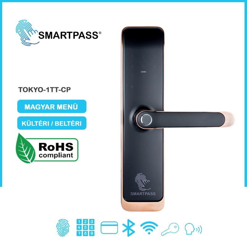 Smartpass Tokyo Intelligens Ajtózár (Okos Kilincs) Ujjlenyomat ...